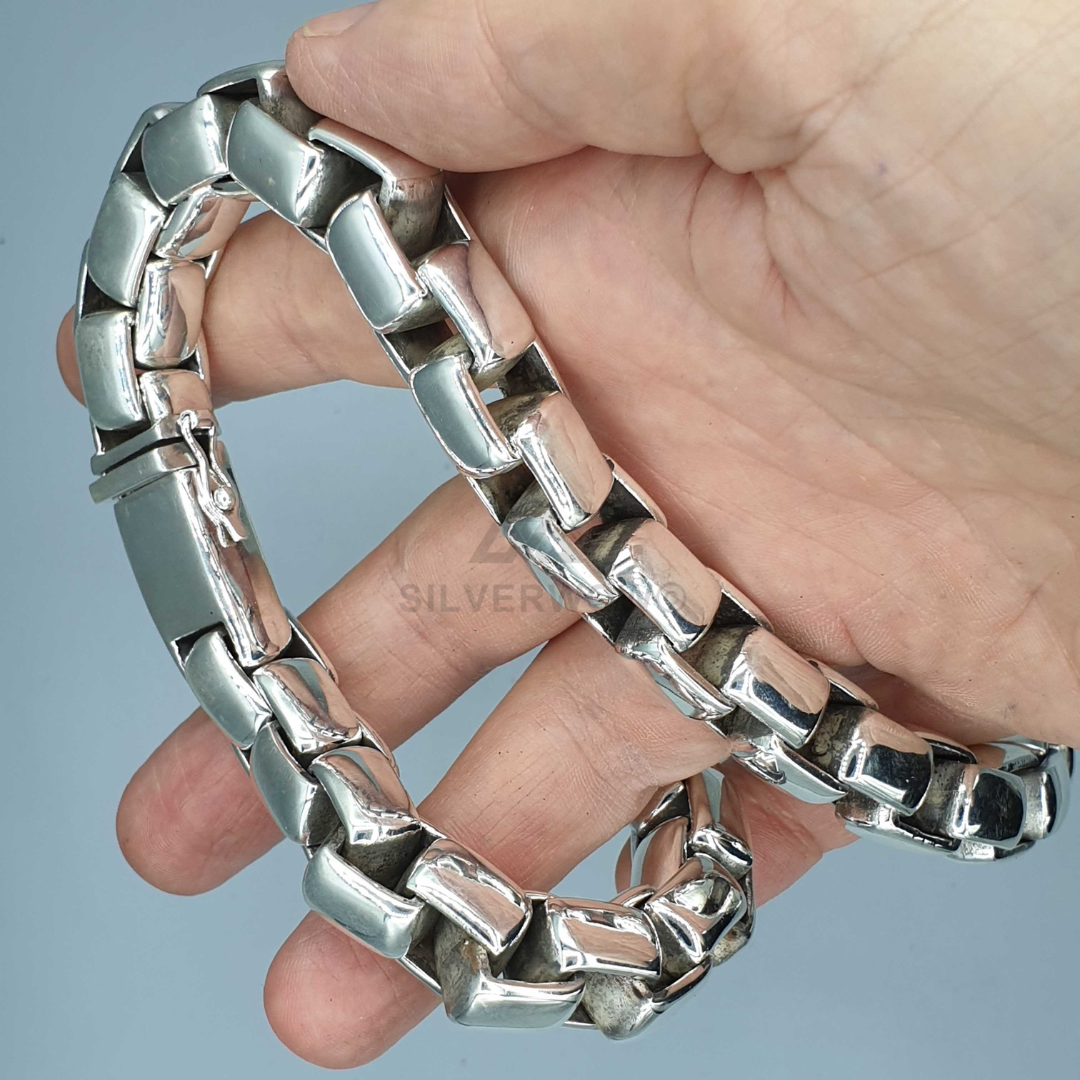 Chunky Silver Box Chain Necklaces for Men | SilverWow™