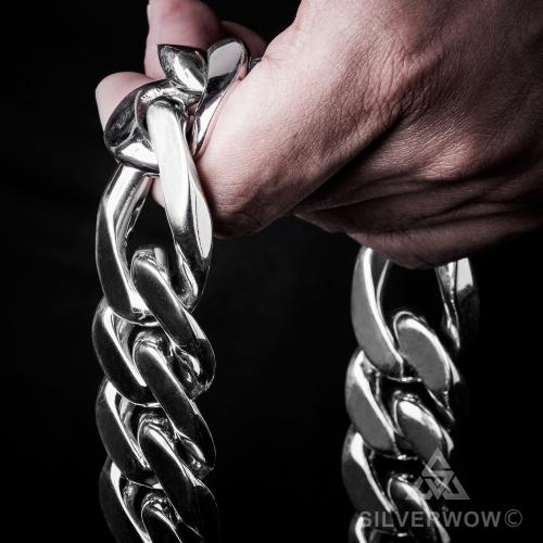 Heavy Silver Chains for Men | Curb, Figaro & Cuban in 925 Silver ...