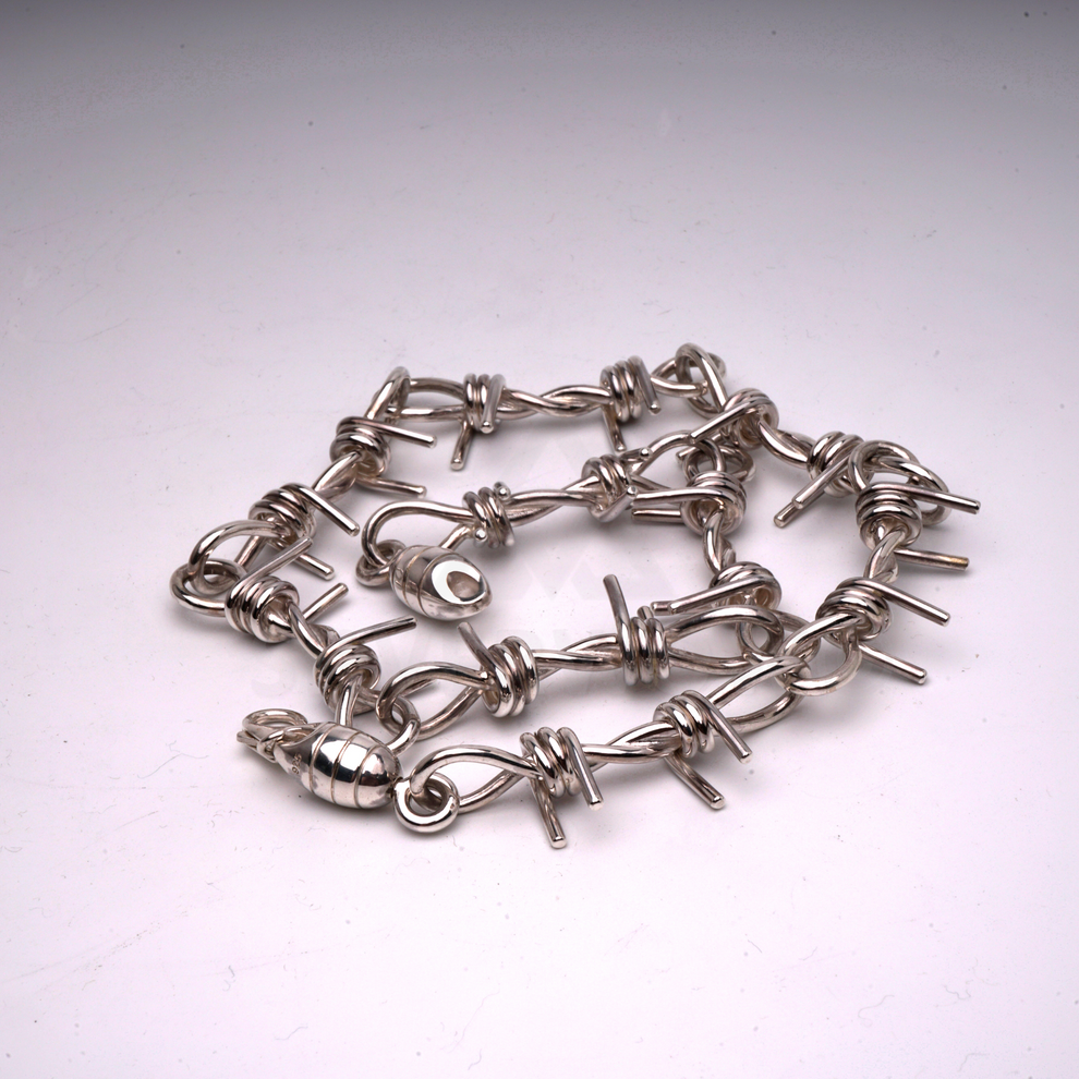 Barbed Wire Necklace in 925 Silver – Unique Chain | SilverWow™