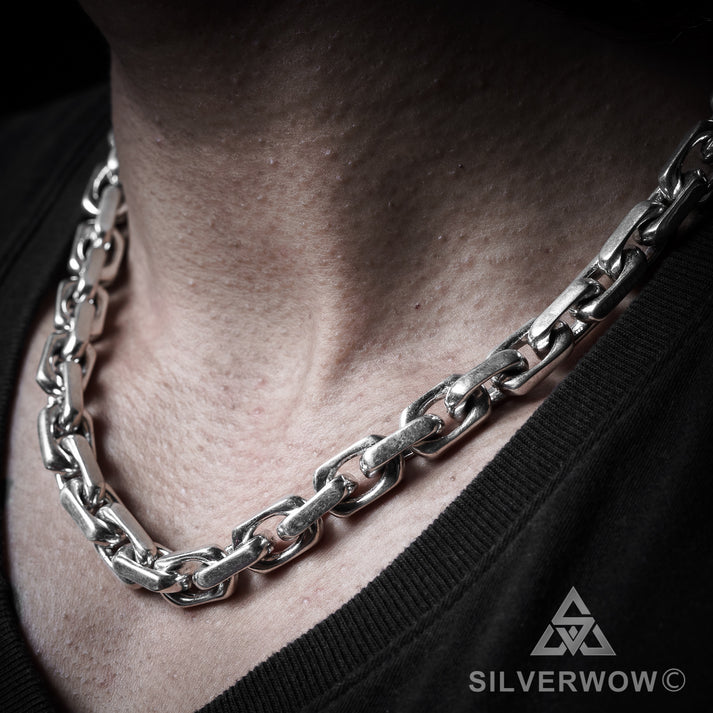 10mm Mens Chain Link Silver Necklace | Please visit‎ Silverwow.net ...