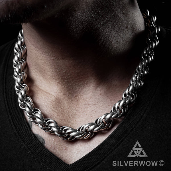 Very Big & Heavy Silver Mens Rope Chain - Dookie Necklace – SilverWow™