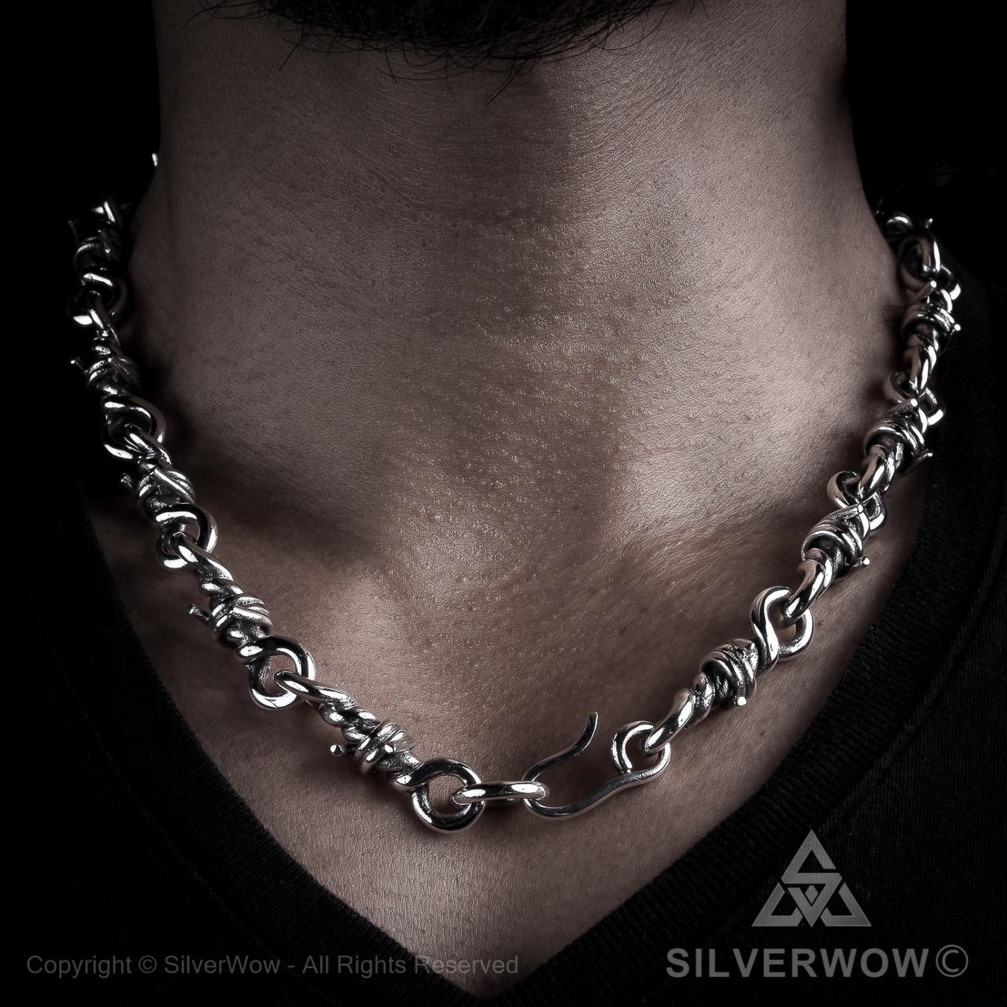 Mens Barb Wire Necklace Chain – SilverWow™