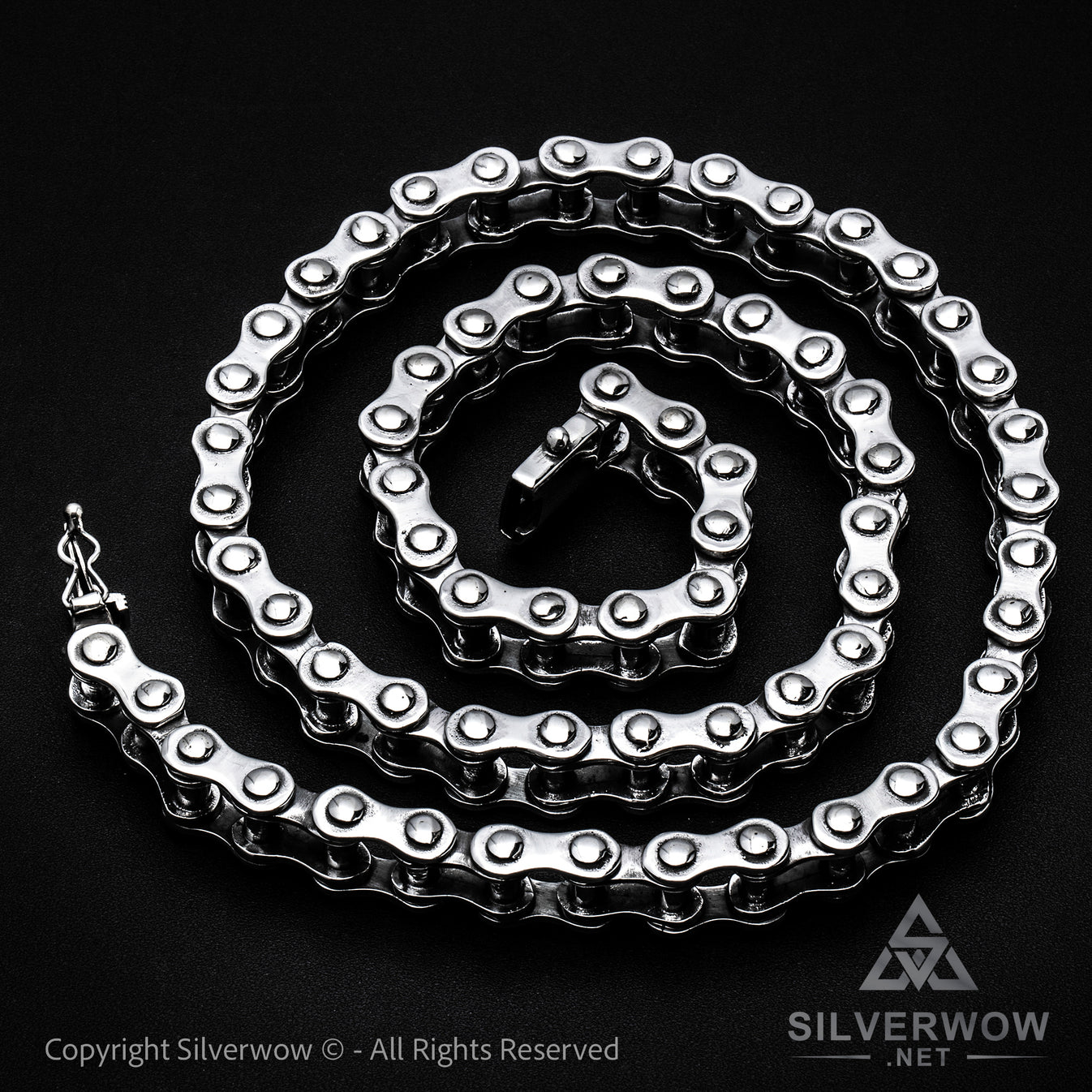 Silver Bike Chain Mens Necklace | Silverwow.net – SilverWow™