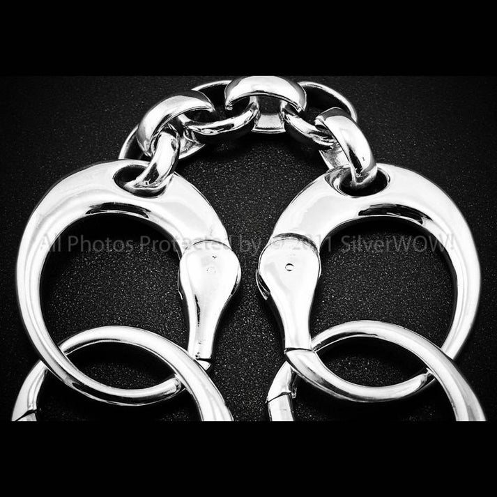 Mens Handcuff Bracelet - Handcuffs Design - 925 Sterling Silver ...