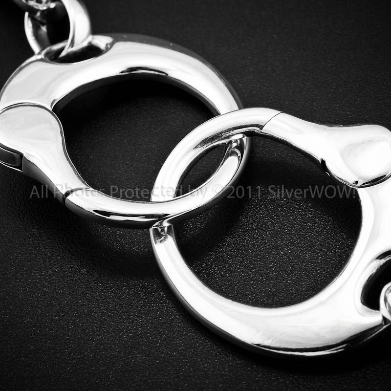 Mens Handcuff Bracelet - Handcuffs Design - 925 Sterling Silver ...