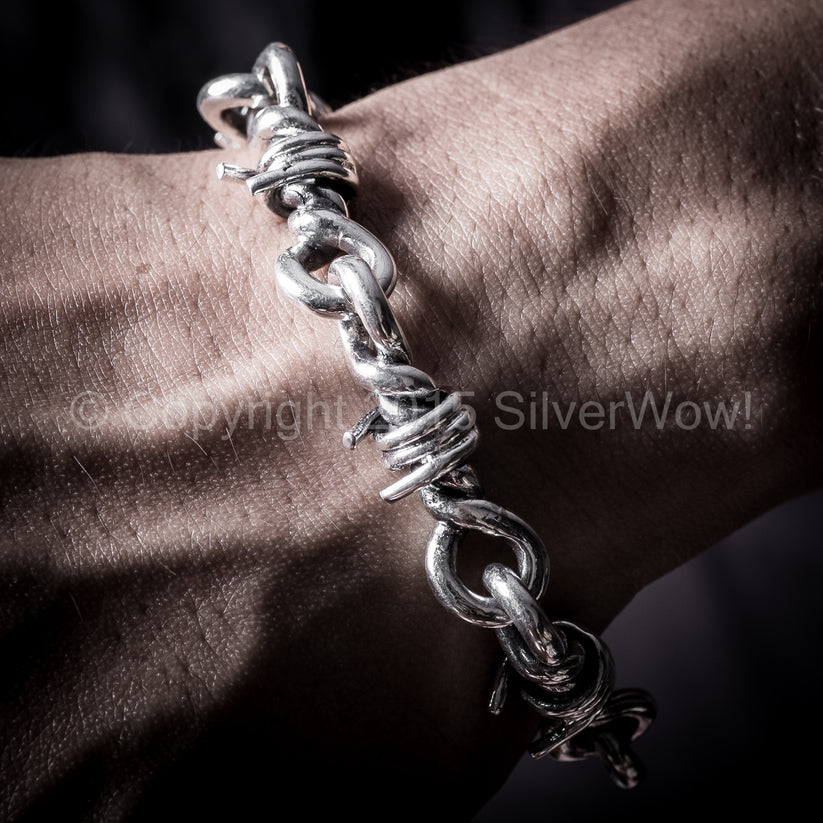 Barb Wire Bracelet - Sterling Silver. Totally Unique | Silverwow.net ...