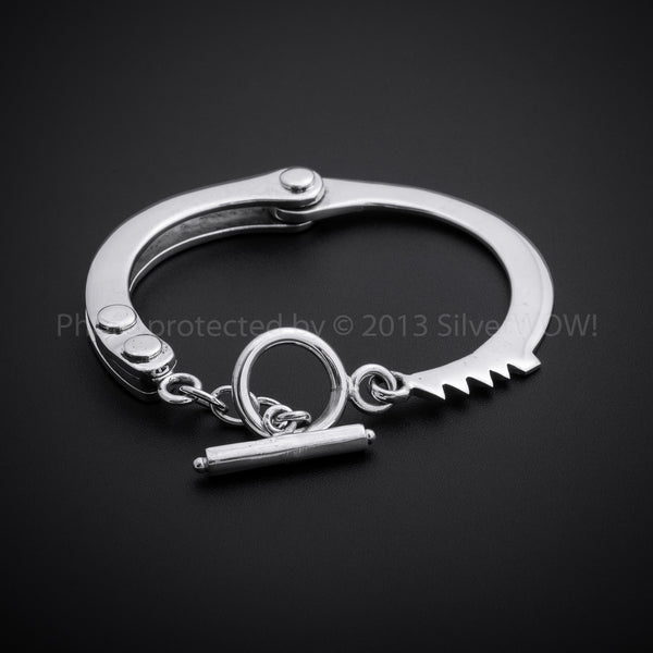 Silver Handcuffs Bracelet - Real HandCuff Look - | Silverwow.net ...