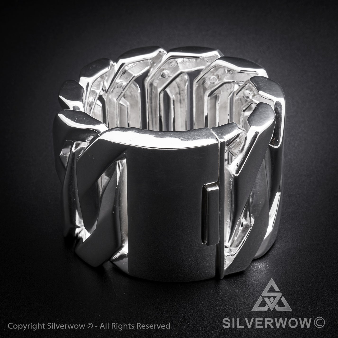 60mm Wide Silver Bracelet | World's Biggest | SilverWow™
