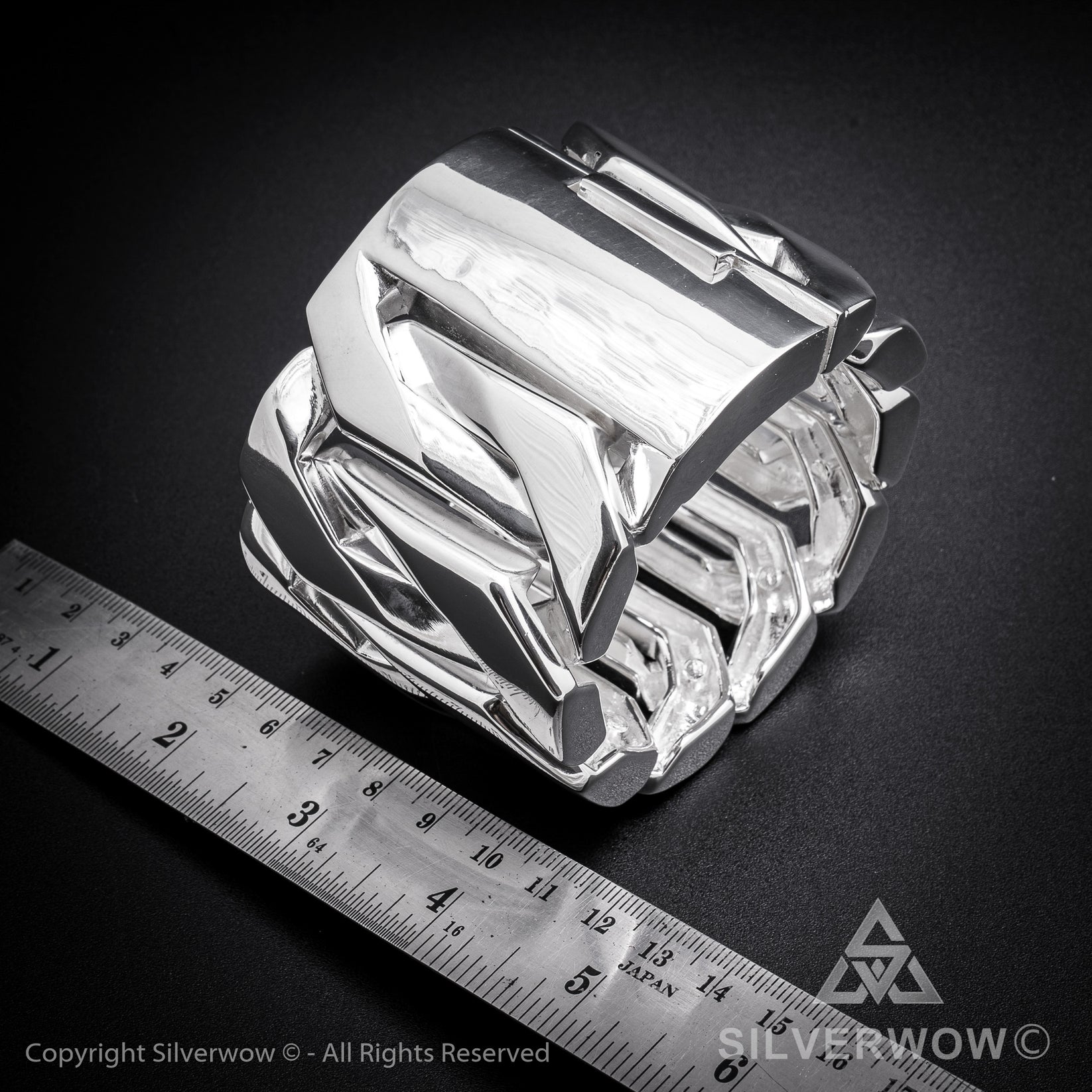 60mm Wide Silver Bracelet | World's Biggest | SilverWow™