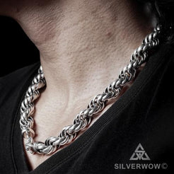 Very Big & Heavy Silver Mens Rope Chain - Dookie Necklace – SilverWow™