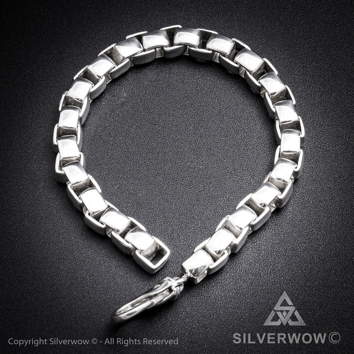 Mens Box Chain Link Mens Bracelet | Handmade Sterling Silver ...