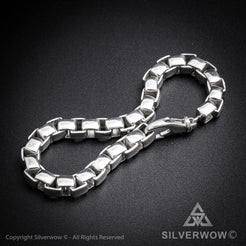 Mens Box Chain Link Mens Bracelet | Handmade Sterling Silver ...