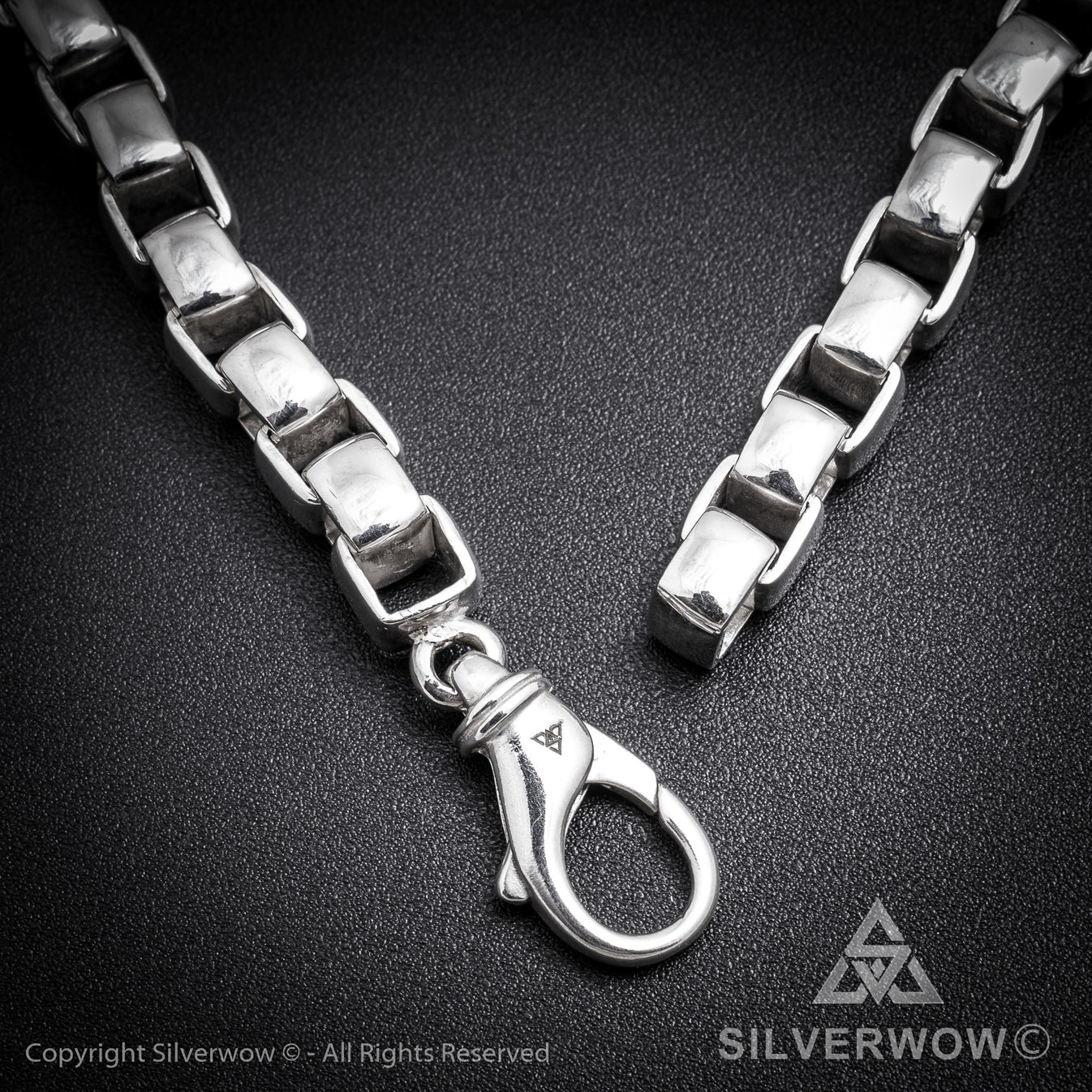 10mm Box Chain Link Mens Silver Necklace | Silverwow.net – SilverWow™