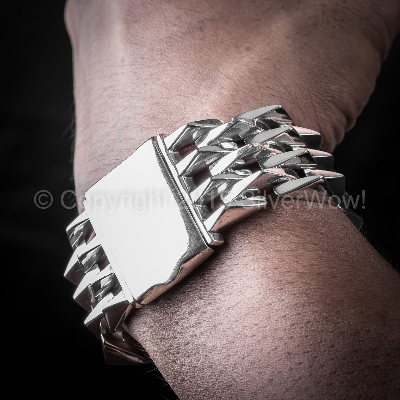 Heavy Silver Spike Bracelet — 26mm | 925 Sterling | SilverWow™