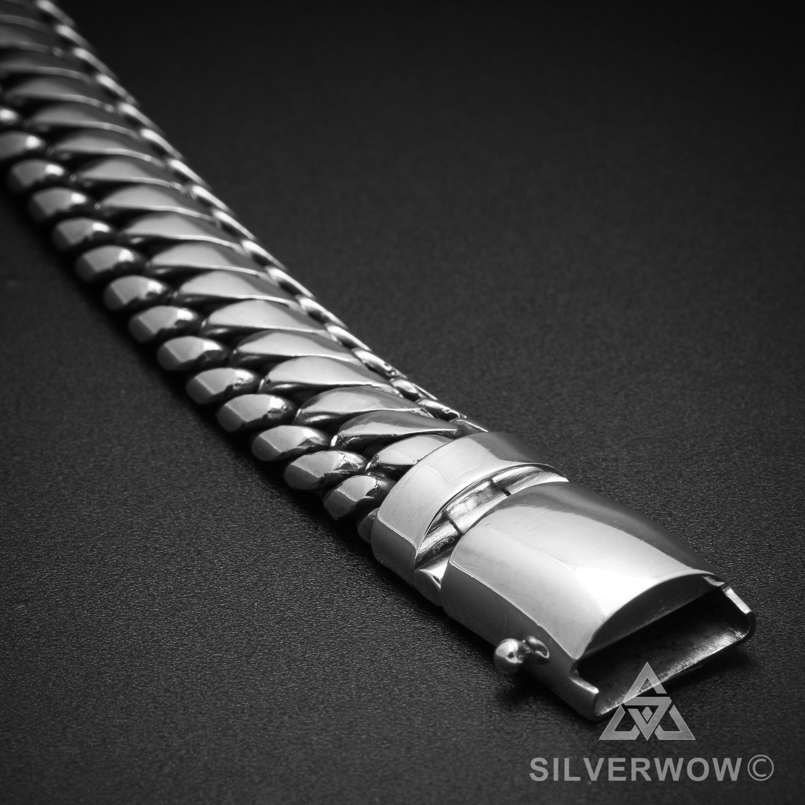 Woven Snake, Mens Silver Bracelet | 15mm Wide | Silverwow.net – SilverWow™